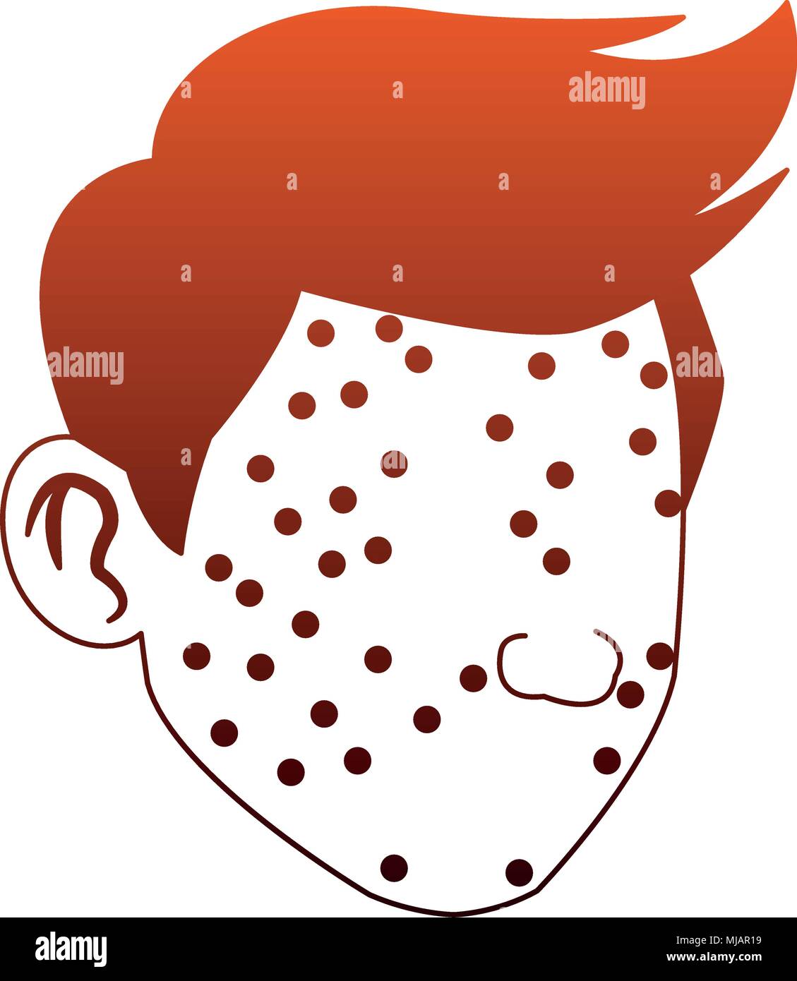 Man face with chickenpox on red and orange lines Stock Vector Image ...