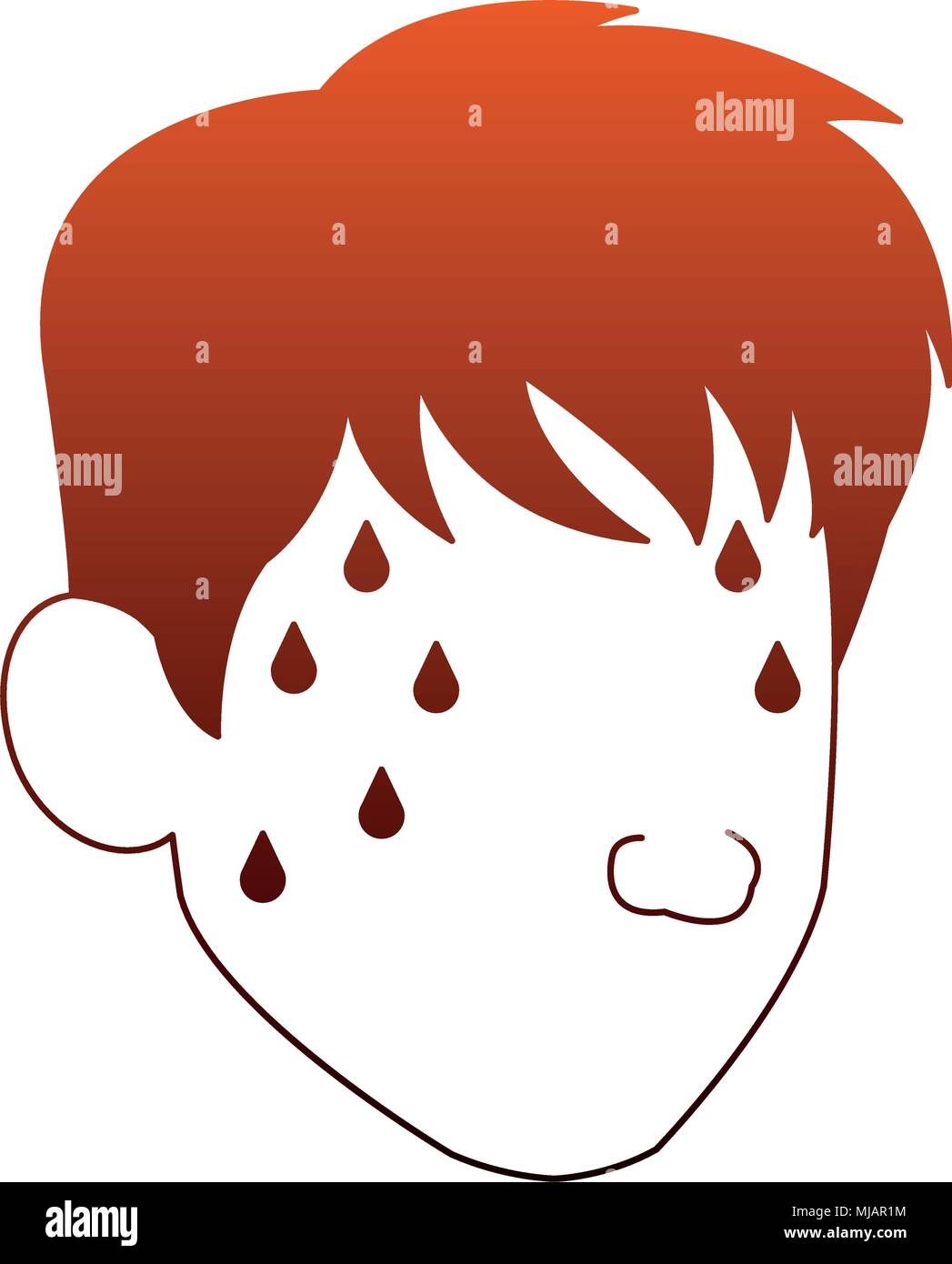 Sick man face on red and orange lines Stock Vector Image & Art - Alamy