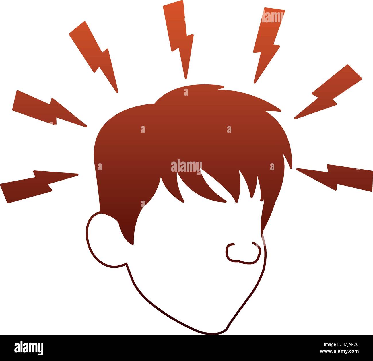 Sick man face on red and orange lines Stock Vector Image & Art - Alamy