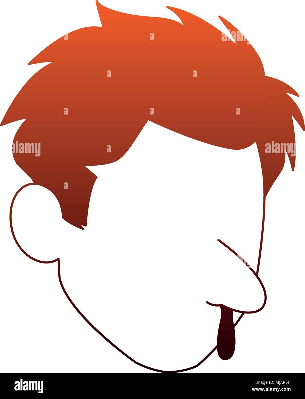 Sick man face on red and orange lines Stock Vector Image & Art - Alamy