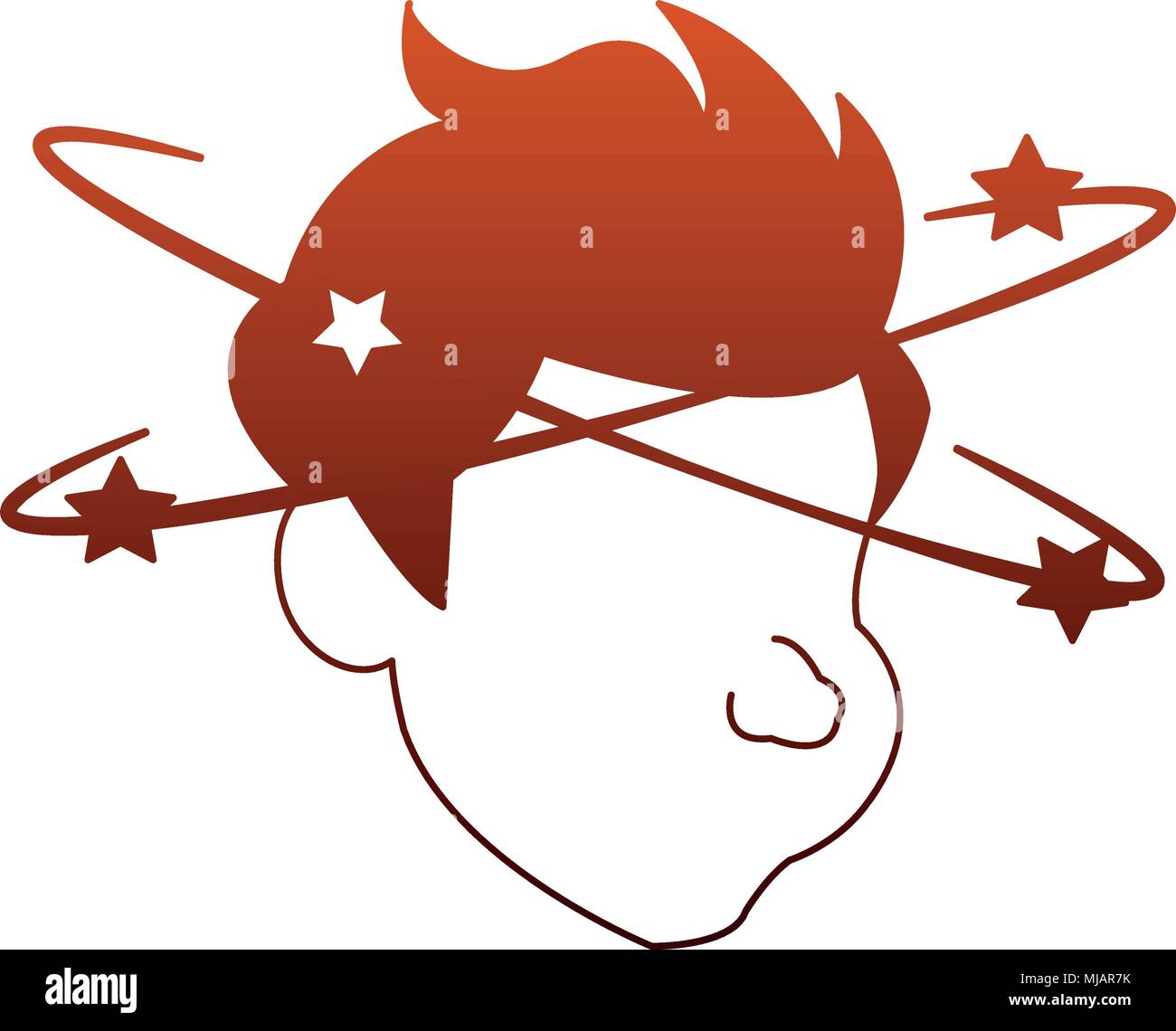 Sick man face on red and orange lines Stock Vector Image & Art - Alamy