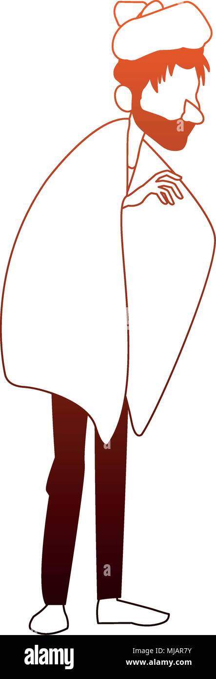 Sick man cartoon on red and orange lines Stock Vector Image & Art - Alamy