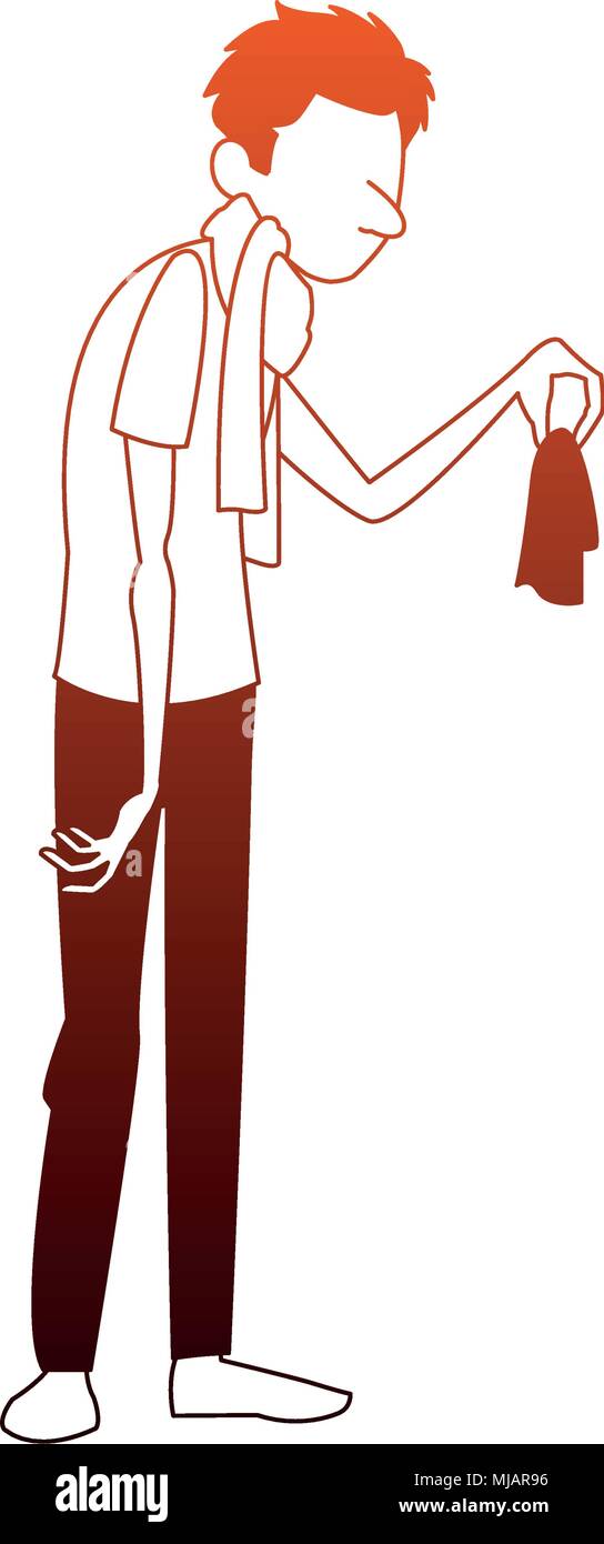 Sick man cartoon on red and orange lines Stock Vector Image & Art - Alamy