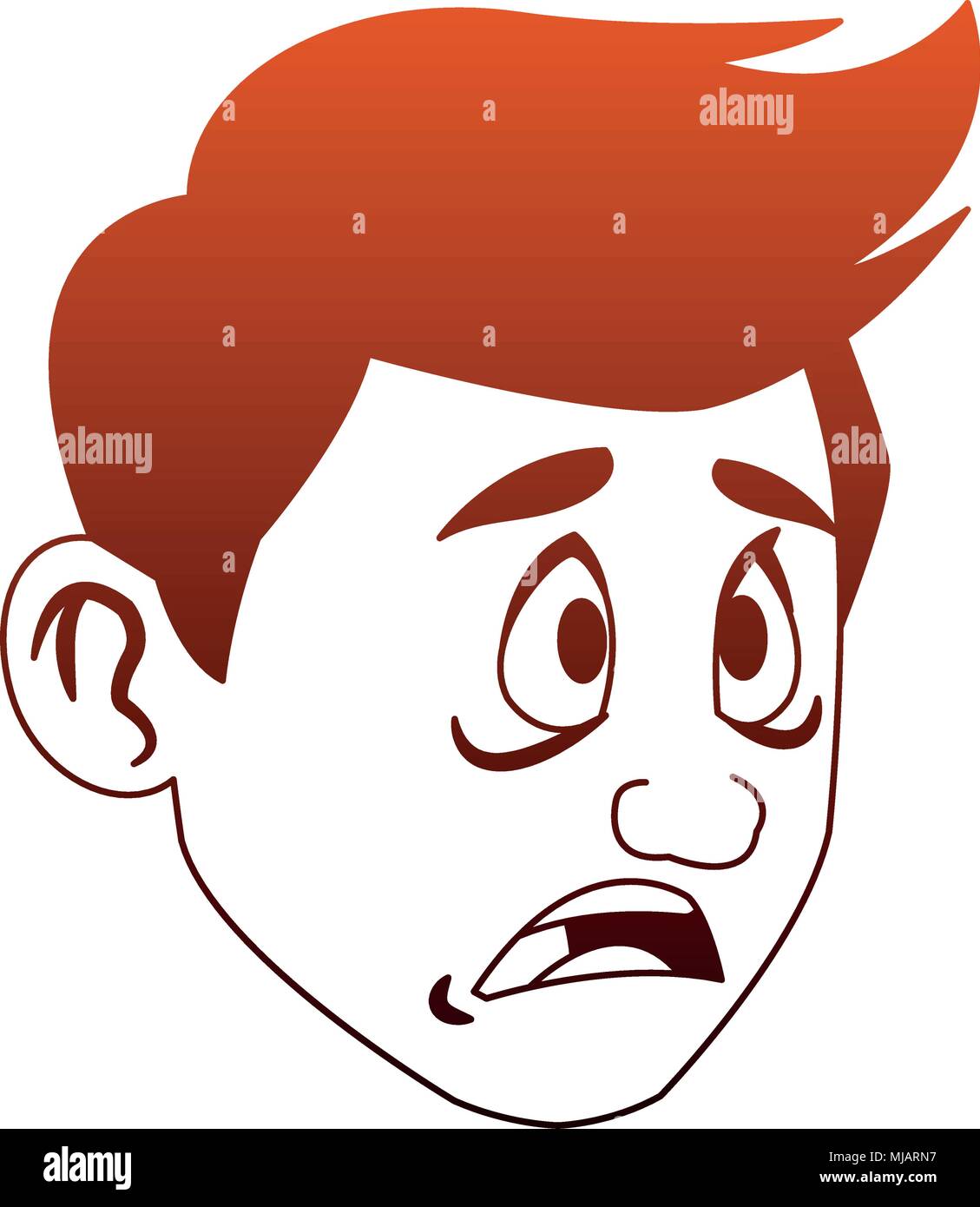 Sick man face on red and orange lines Stock Vector Image & Art - Alamy