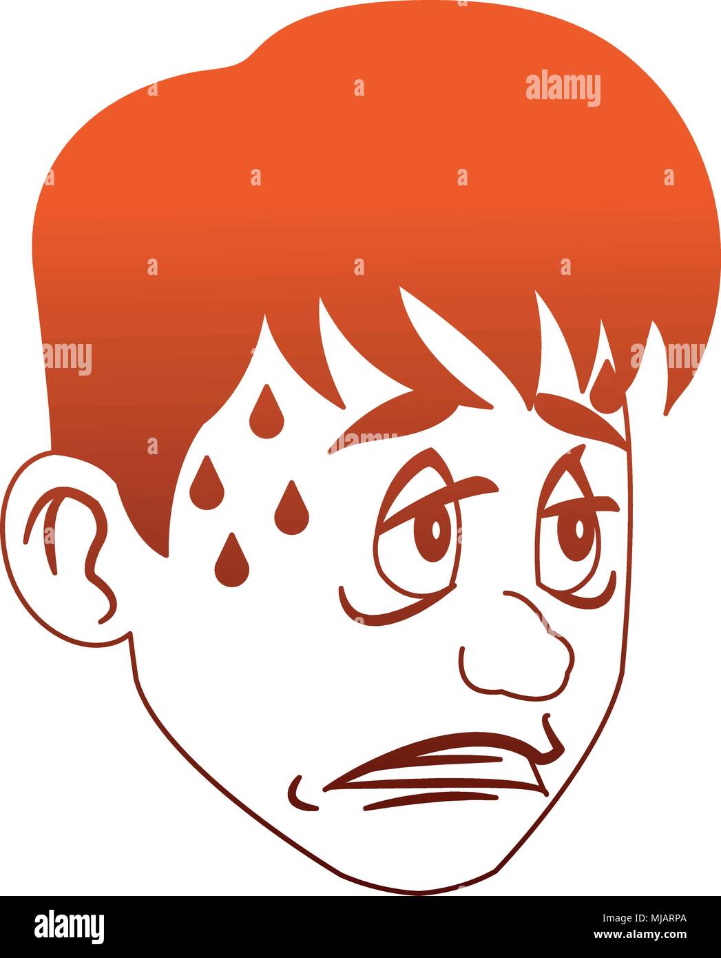 Sick man face on red and orange lines Stock Vector Image & Art - Alamy