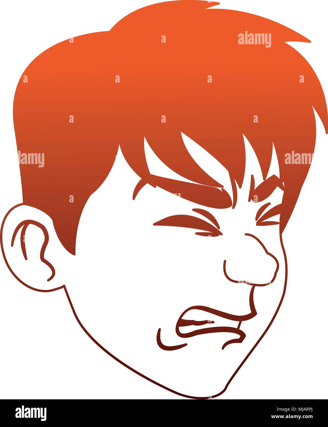 Sick man face on red and orange lines Stock Vector Image & Art - Alamy