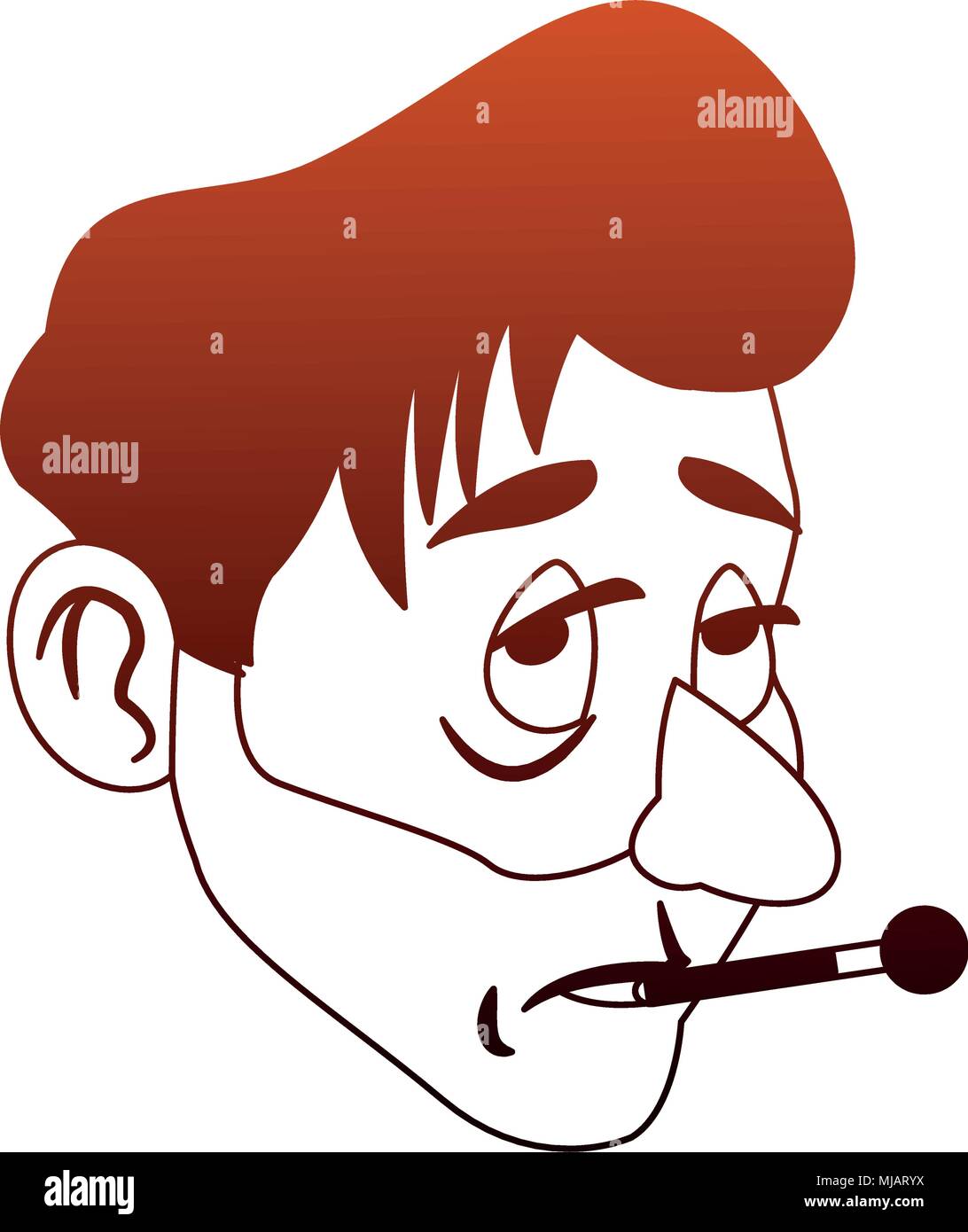 Sick man face on red and orange lines Stock Vector Image & Art - Alamy