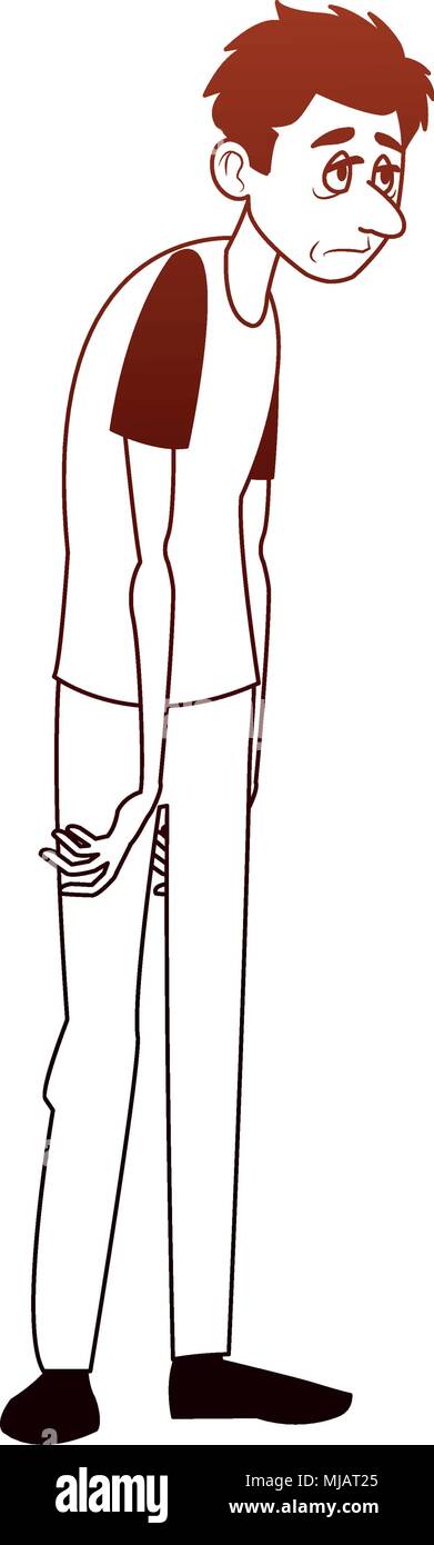 Sick man cartoon on red and orange lines Stock Vector Image & Art - Alamy