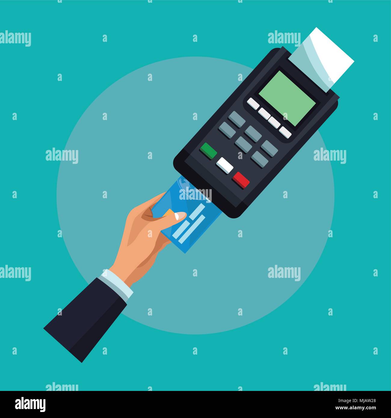 Hand inserting credi card to dataphone Stock Vector Image & Art - Alamy