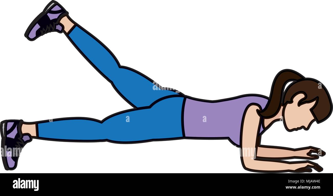 color woman glute kickbacks fitness training Stock Vector Image & Art ...