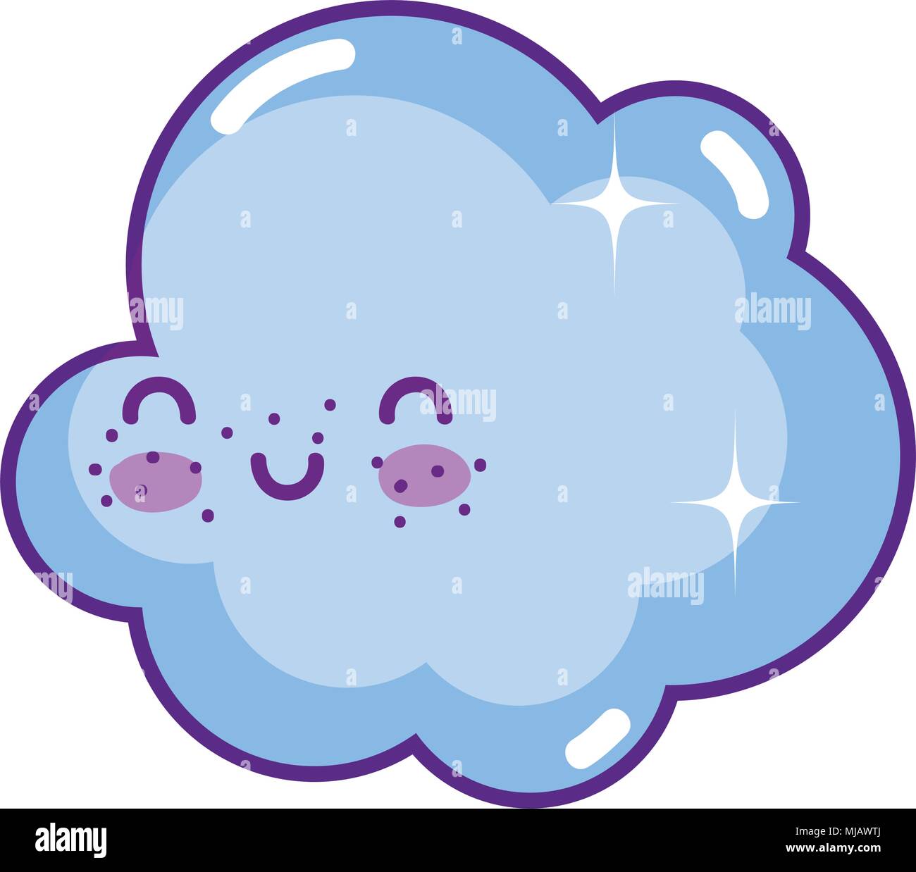 happy cloud kawaii weather in the sky Stock Vector Image & Art - Alamy