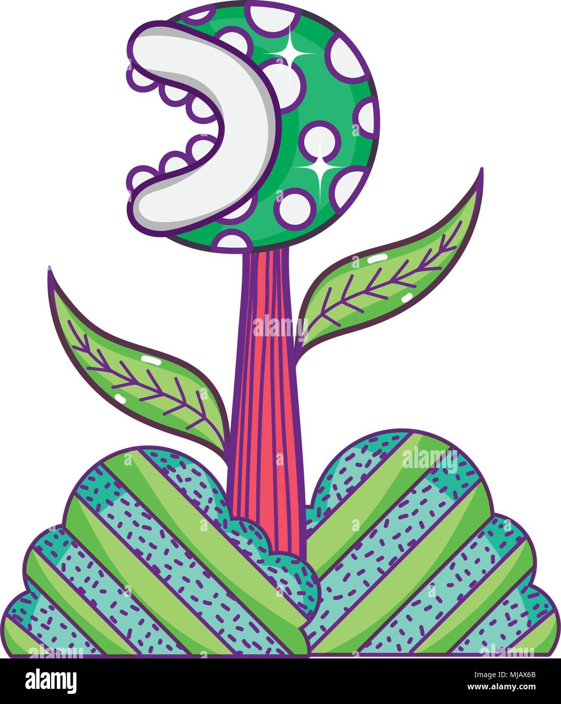 videogame bad plant with teeth between bush Stock Vector Image & Art ...