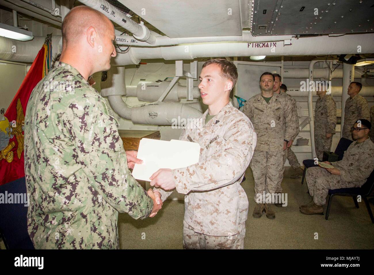 MEDITERRANEAN SEA (April 30, 2018) Marine Corps Cpl. Daniel Higinbotham ...