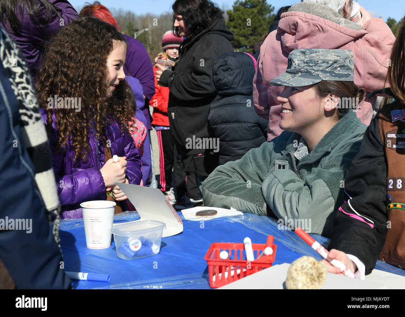 Capt. Amber Gasparetto-Bruning, Cookie for a Cause volunteer, speaks ...
