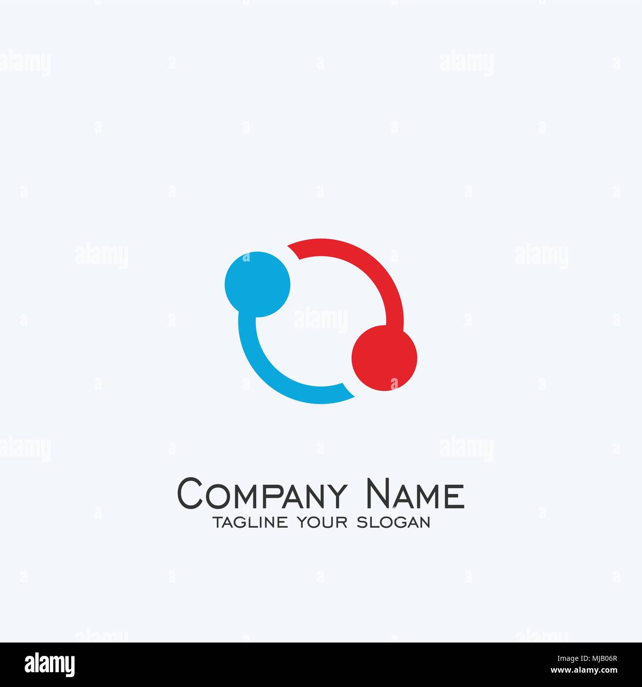 Connect logo, rounded style, blue and red color. vector icons Stock ...