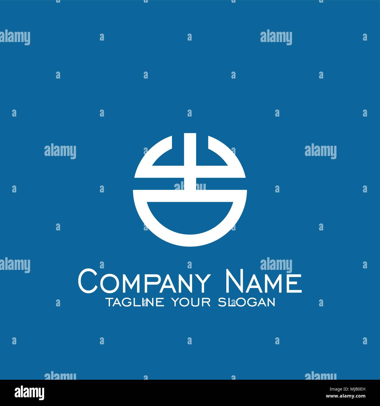 Logo design, business logo, white logo isolated on blue background ...