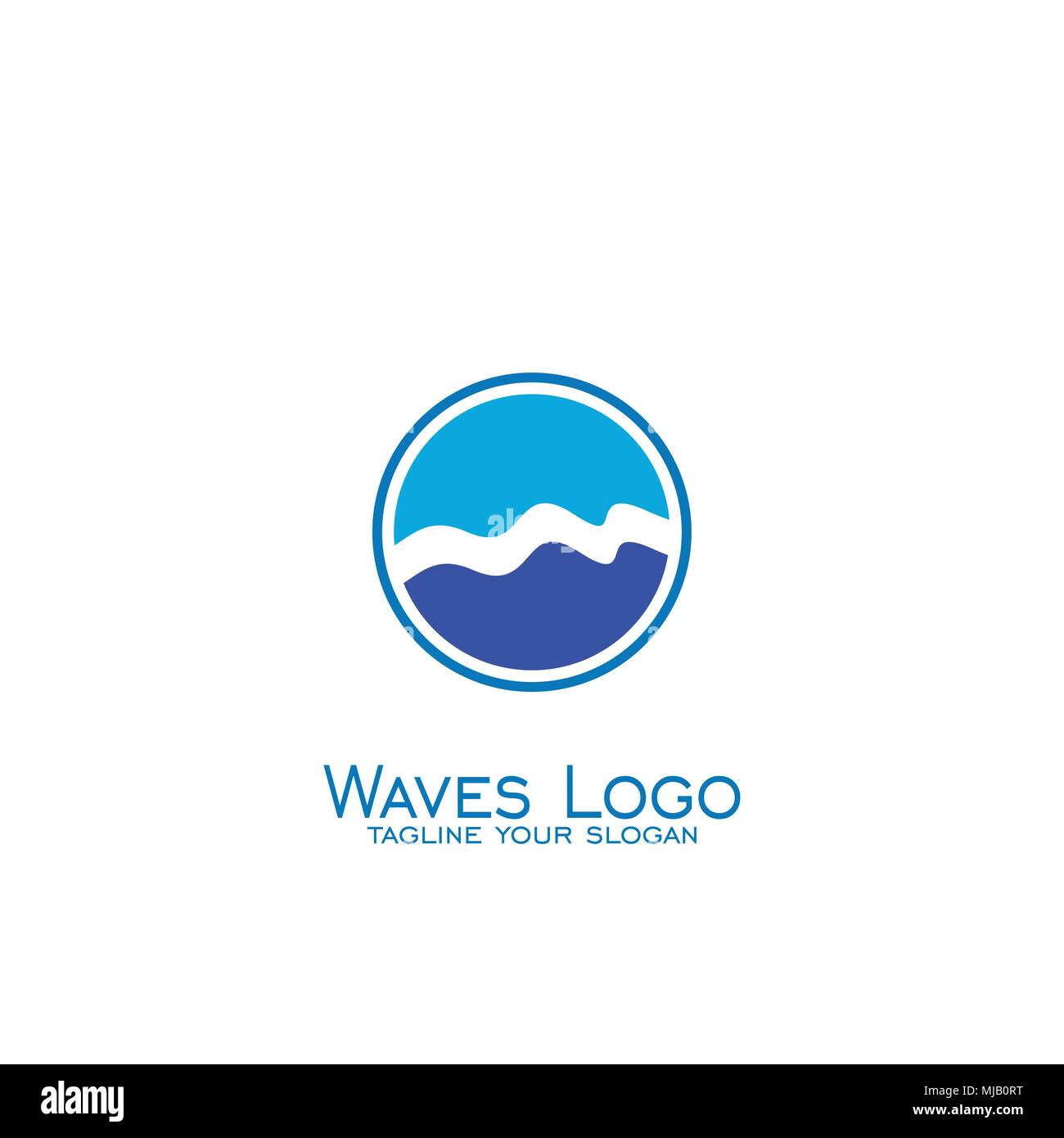 Wave logo, Circle concept template.vector icons Stock Vector Image ...