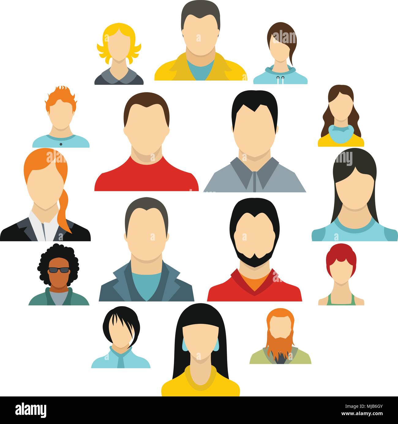 Flat avatars icons set. Universal avatars icons to use for web and ...