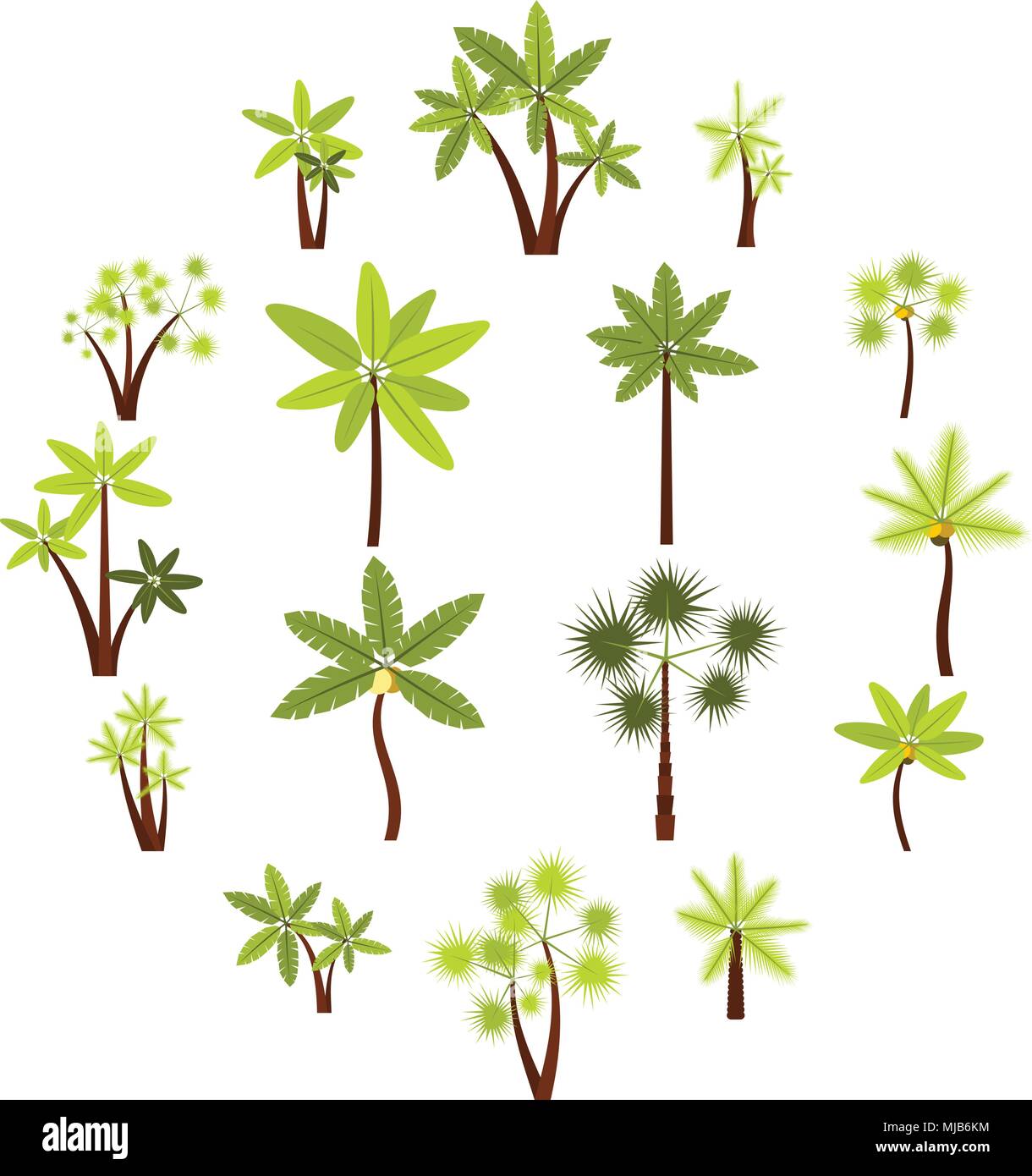 Flat tree icons set. Universal tree icons to use for web and mobile UI ...