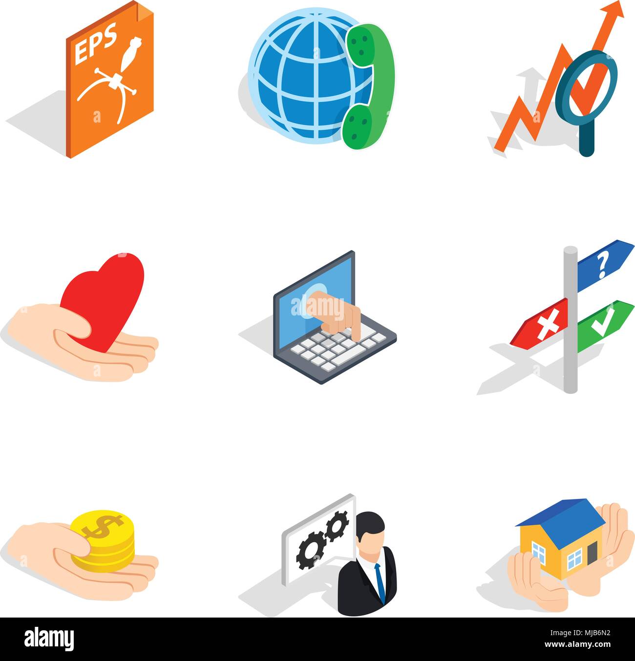 Mobile computer icons set. Isometric set of 9 mobile computer vector ...