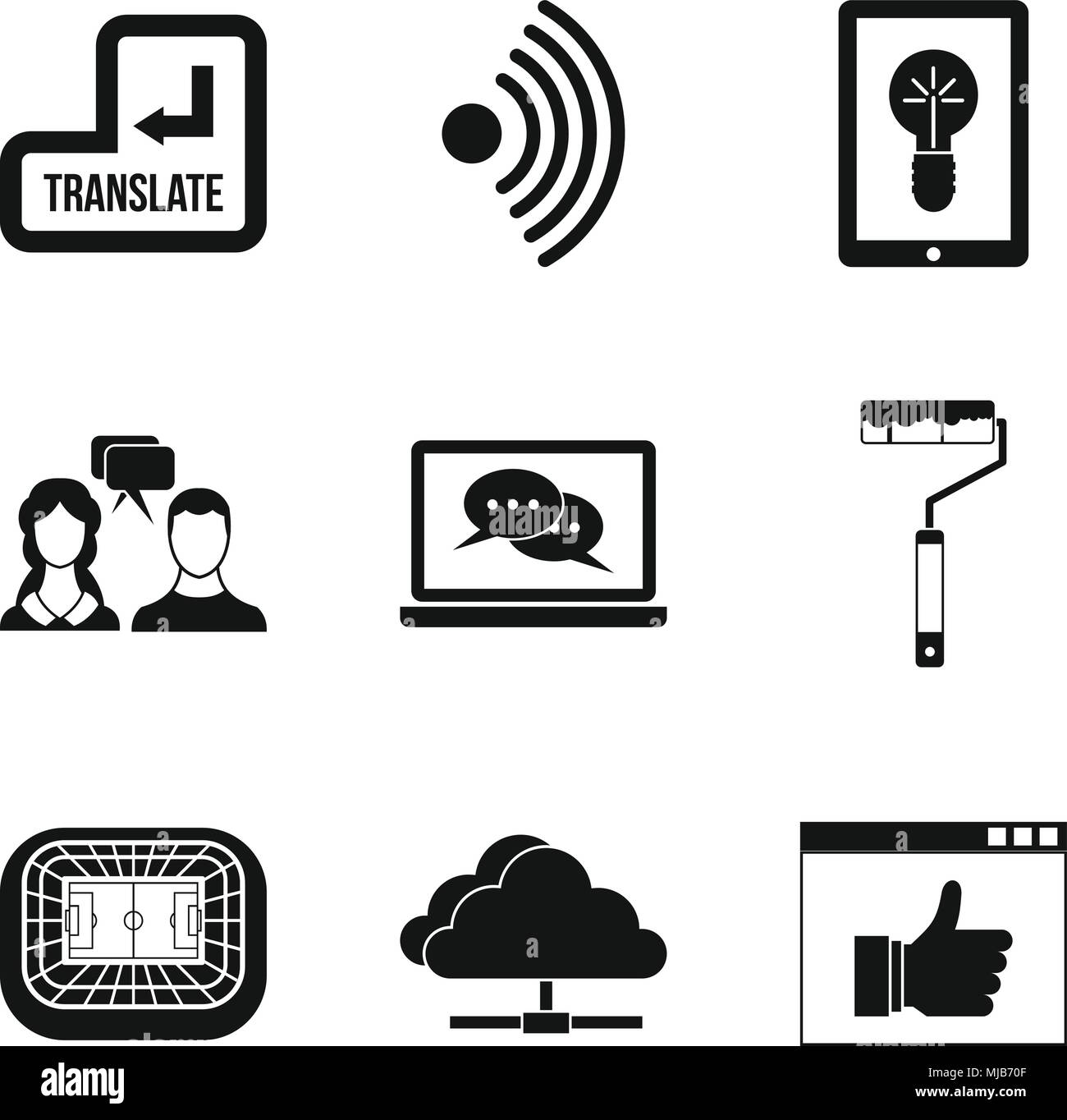 Useful resource icons set. Simple set of 9 useful resource vector icons ...