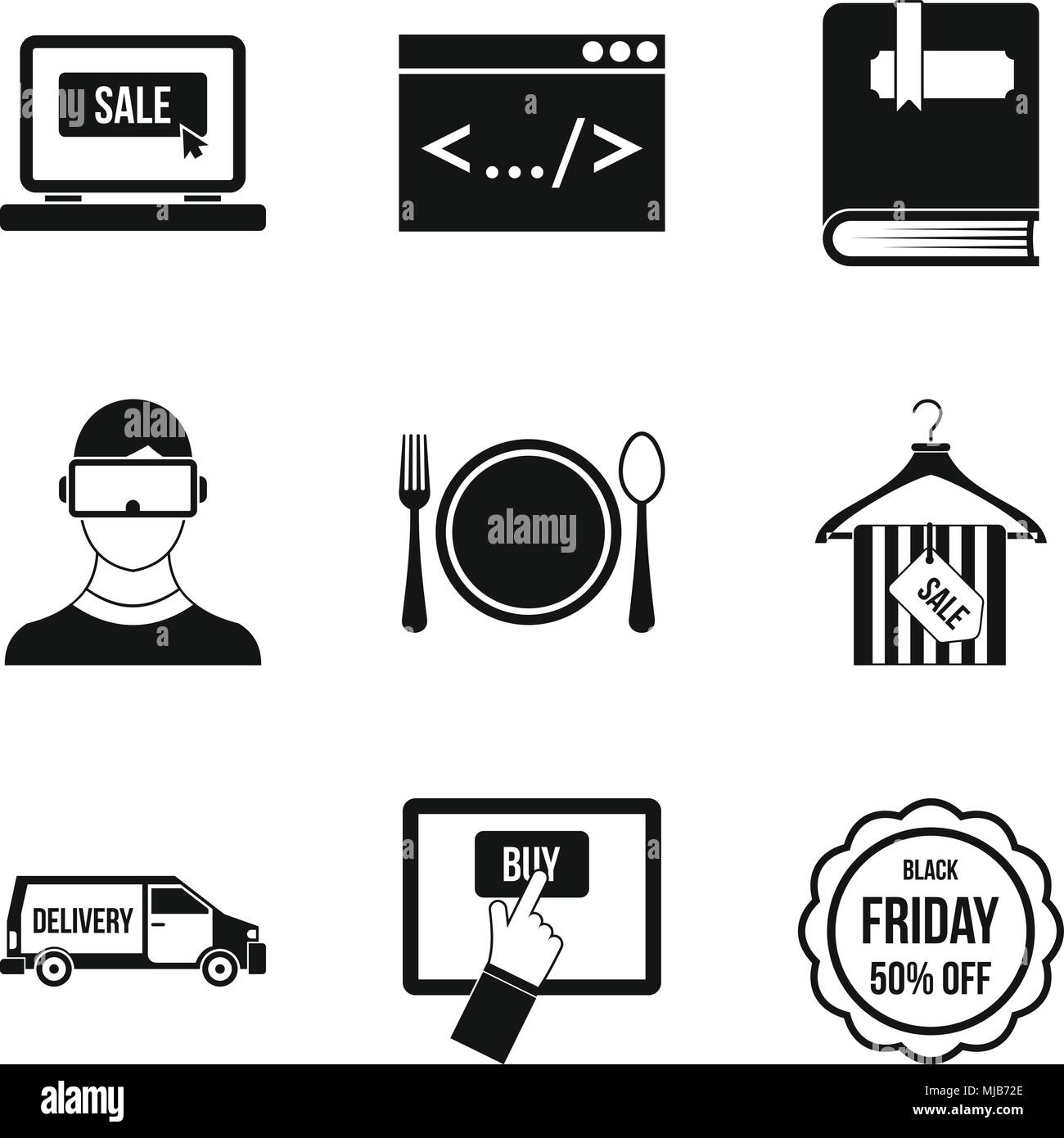 Helpful resources icons set. Simple set of 9 helpful resources vector ...