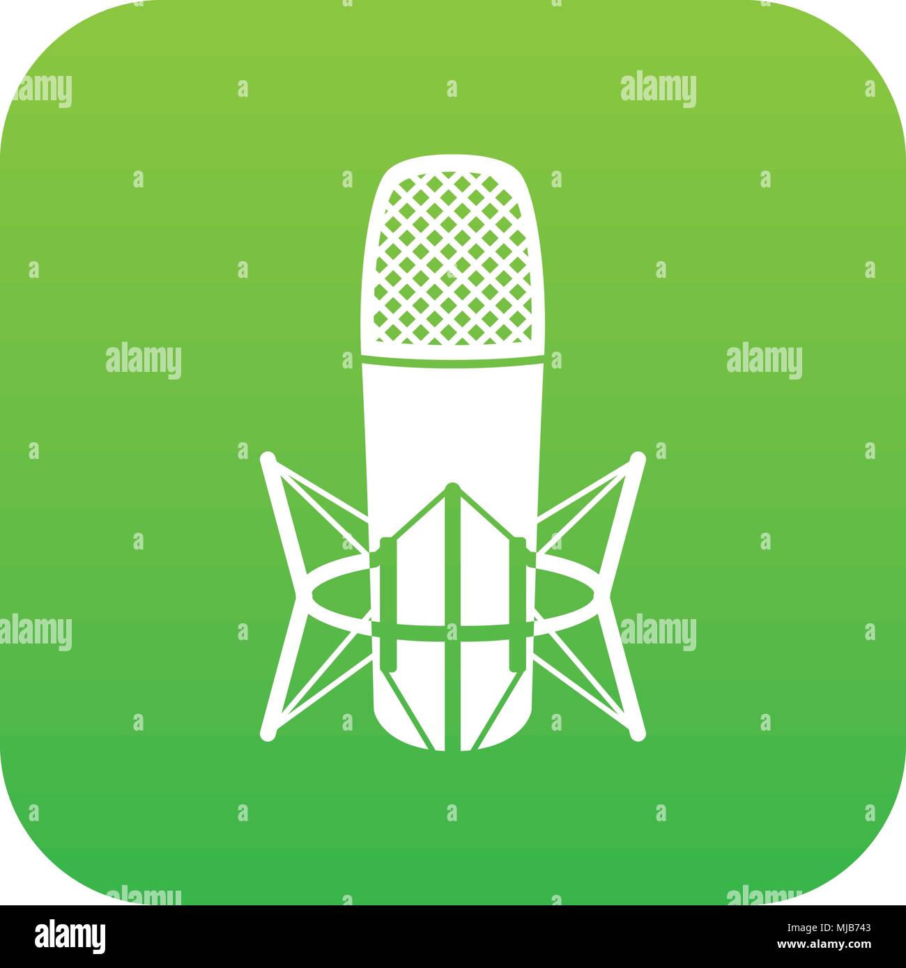 Studio microphone icon green vector isolated on white background Stock ...