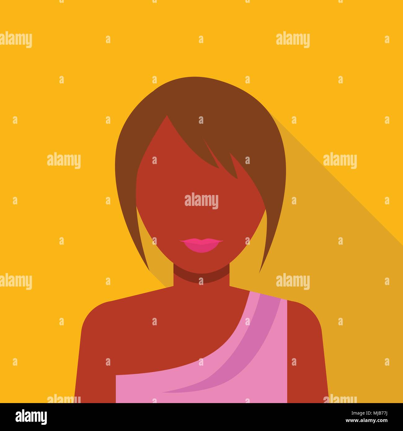 Black woman icon. Flat illustration of black woman vector icon for web ...