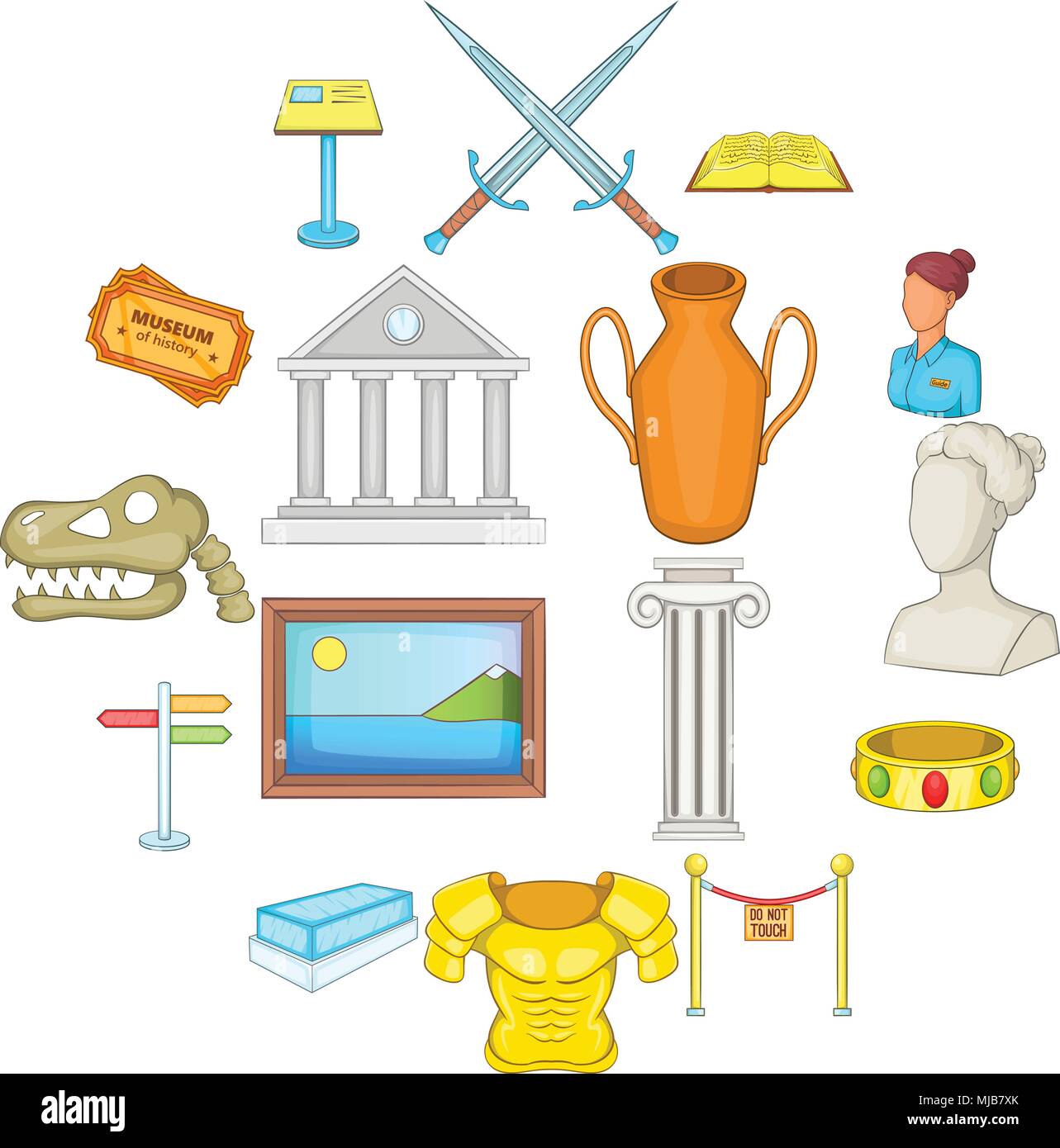 Museum icons set, cartoon style Stock Vector Image & Art - Alamy