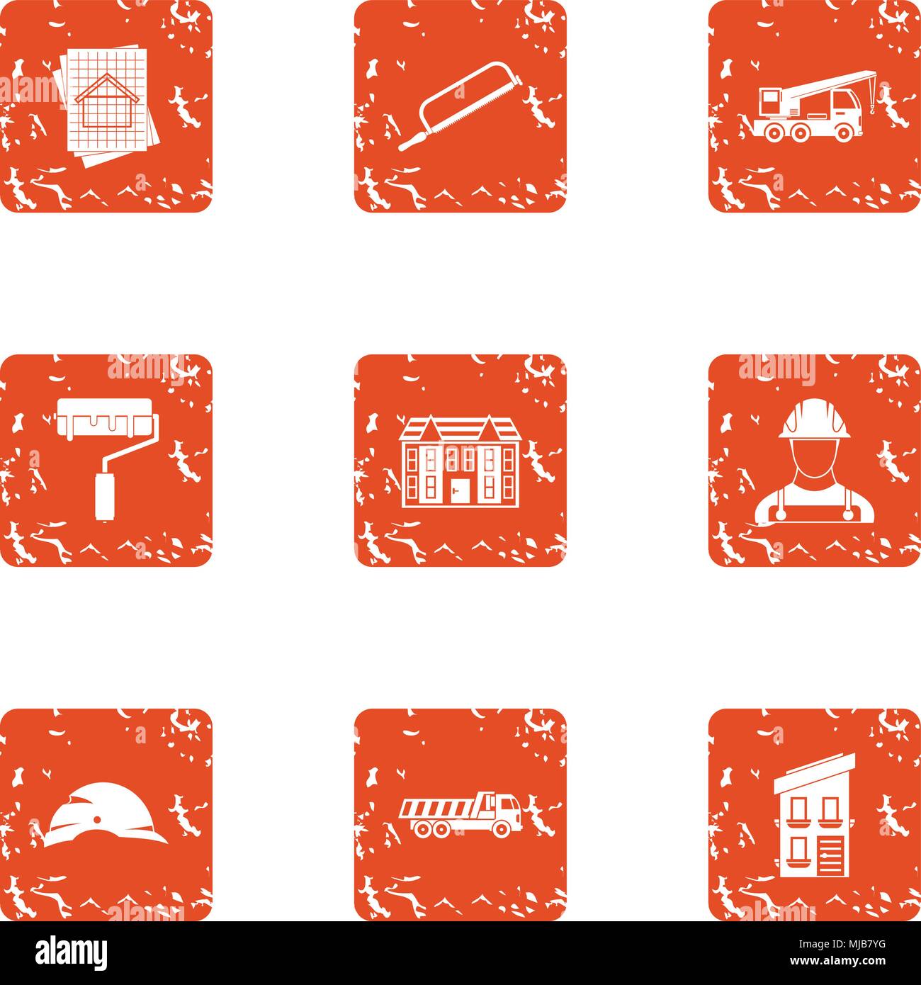 Construction contract icons set, grunge style Stock Vector Image & Art ...