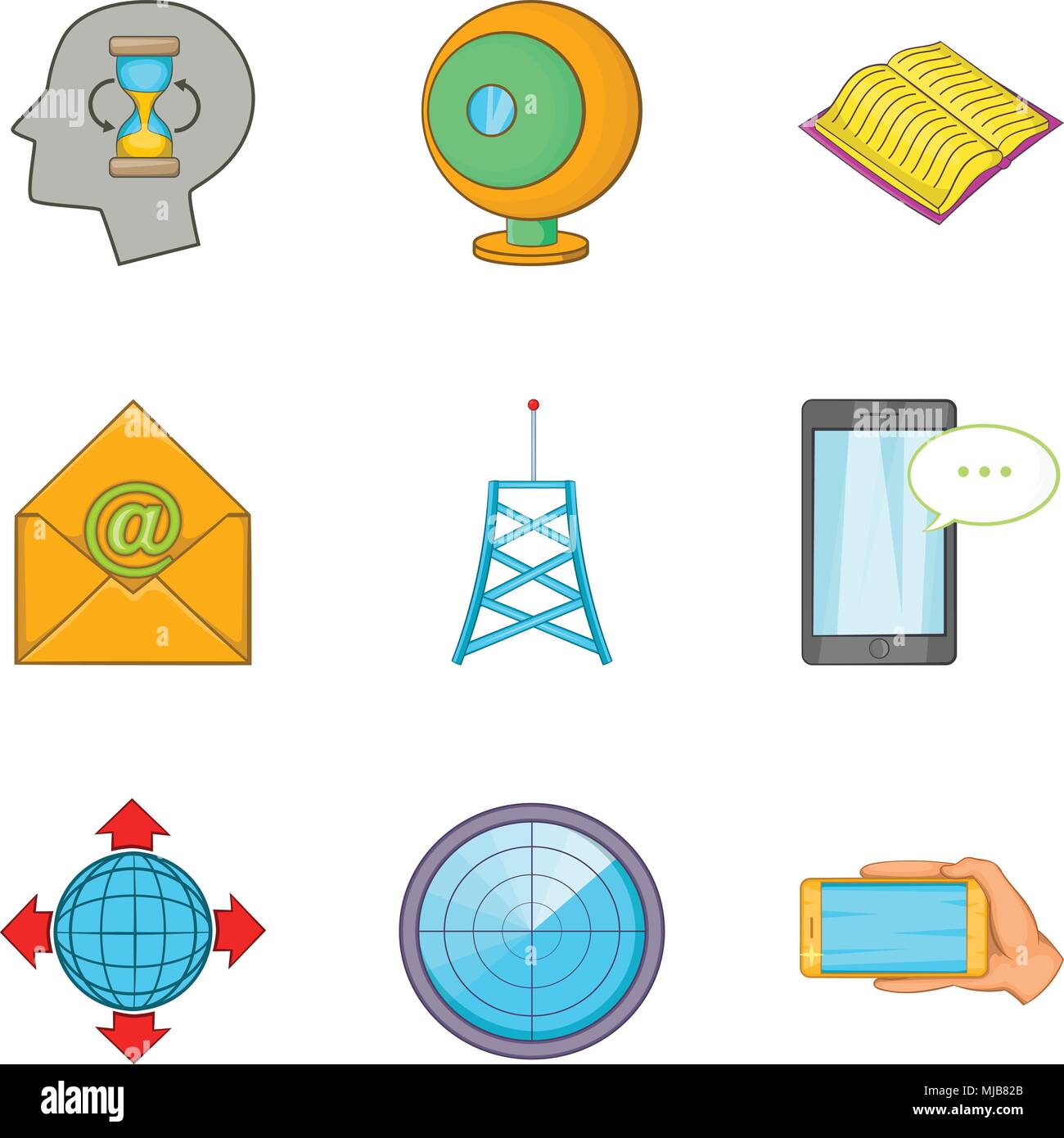 Television network icons set, cartoon style Stock Vector Image & Art ...