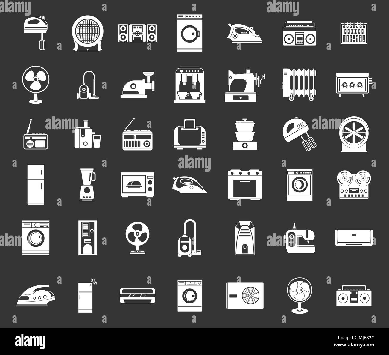 Appliances icon set grey vector Stock Vector Image & Art - Alamy