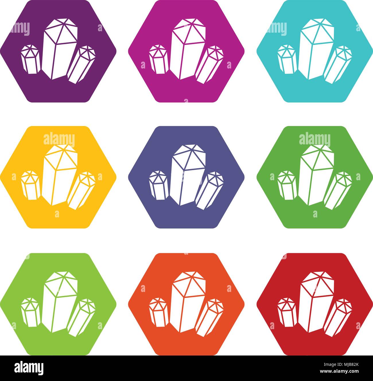 Diamond icons set 9 vector Stock Vector Image & Art - Alamy