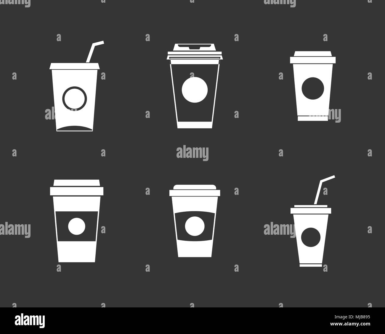Plastic cup icon set grey vector Stock Vector Image & Art - Alamy