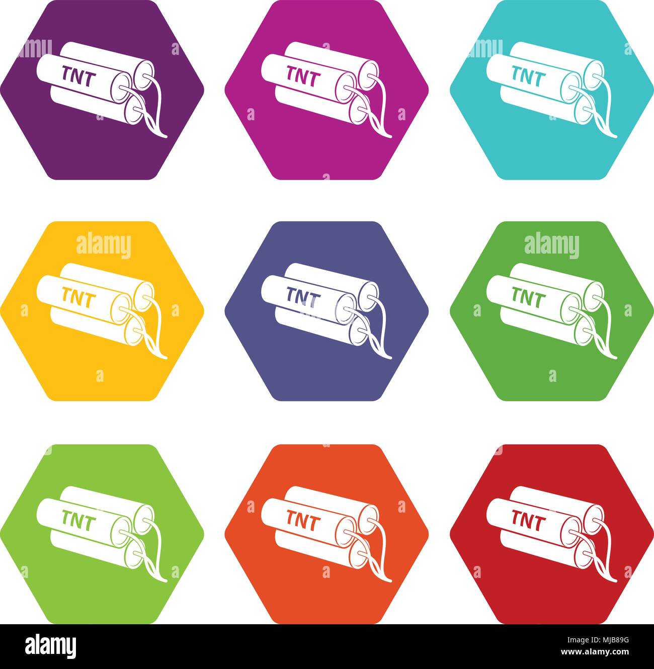 Tnt icons set 9 vector Stock Vector Image & Art - Alamy