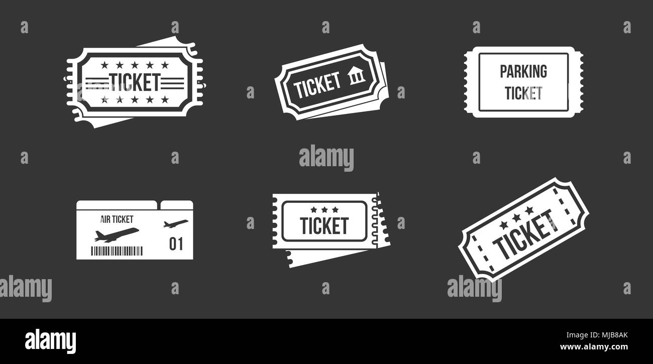 Ticket icon set grey vector Stock Vector Image & Art - Alamy
