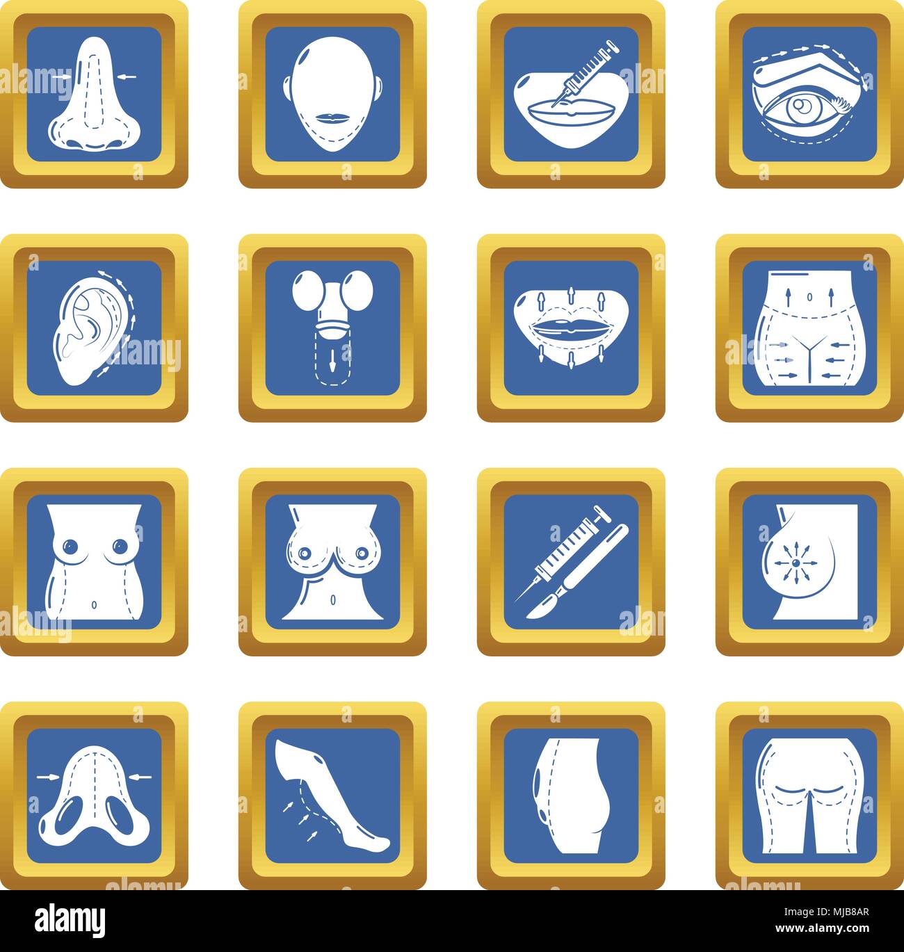 Body parts icons set blue square vector Stock Vector Image & Art - Alamy