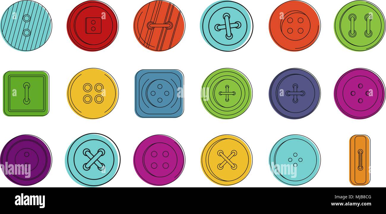 Buttons icon set, color outline style Stock Vector Image & Art - Alamy