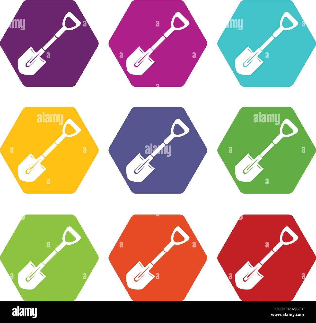 Shovel icons set 9 vector Stock Vector Image & Art - Alamy