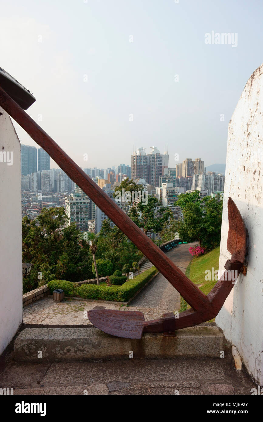 Macau city view from the Guia fortress, highest point on the Macau ...