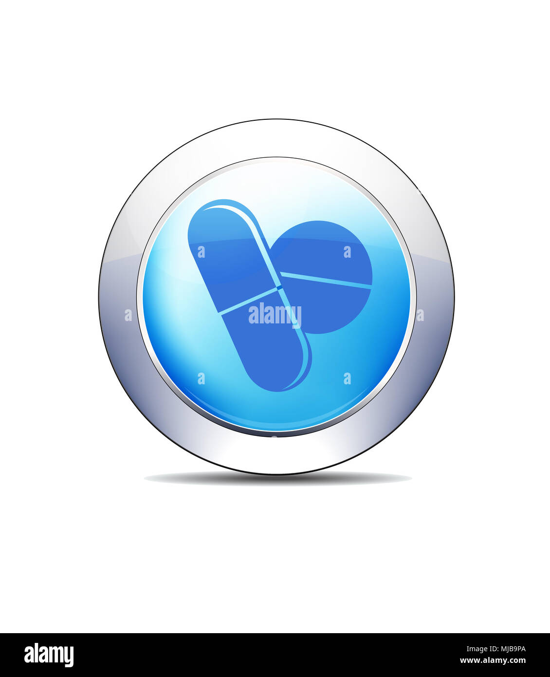 Blue Icon Button Capsules & Tablets Symbol Healthcare & Pharma Stock ...