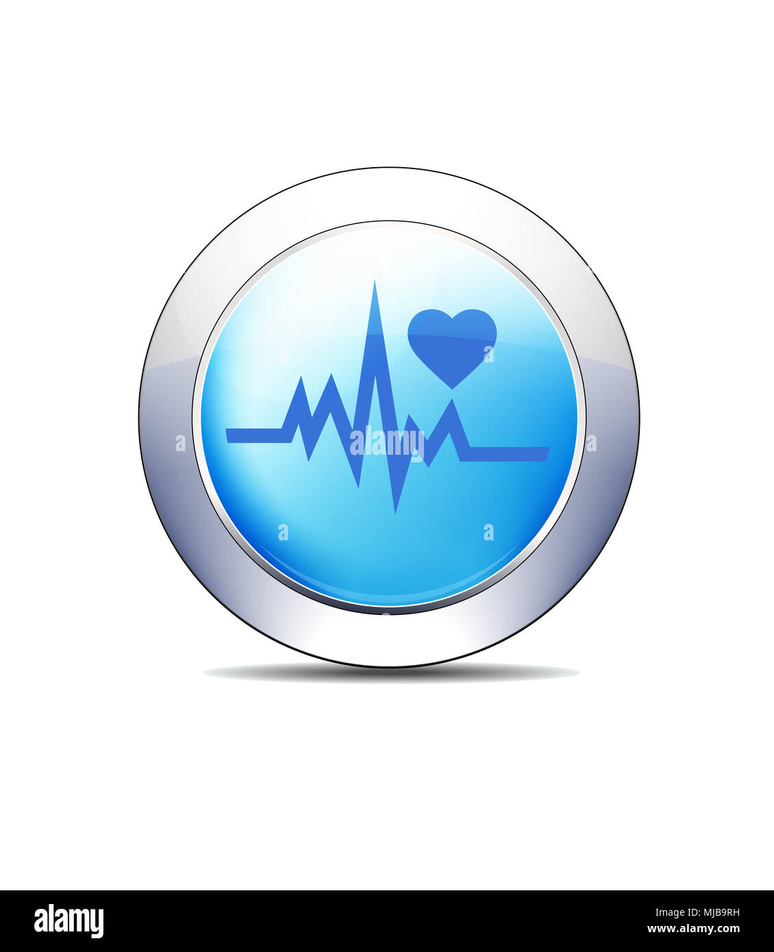 Blue Icon Button Heart beat with heart Symbol Healthcare & Pharma Stock ...