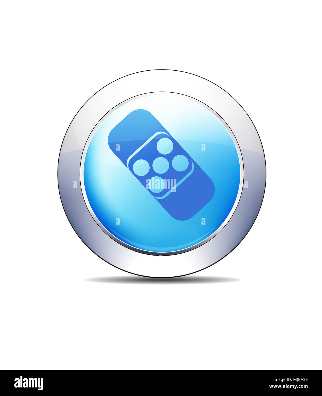 Blue Icon Button Plaster Symbol Healthcare & Pharma Stock Photo - Alamy