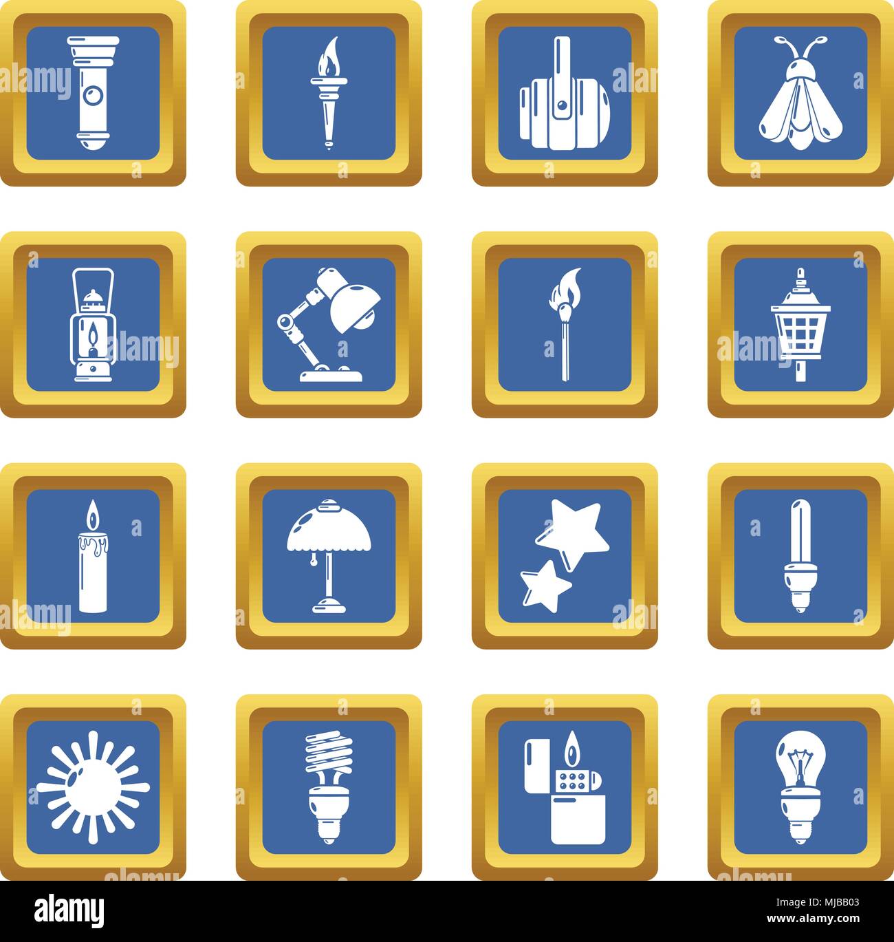 Light source icons set blue square vector Stock Vector Image & Art - Alamy