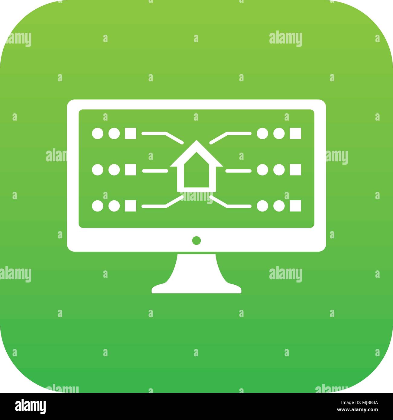 Monitor icon green vector Stock Vector Image & Art - Alamy