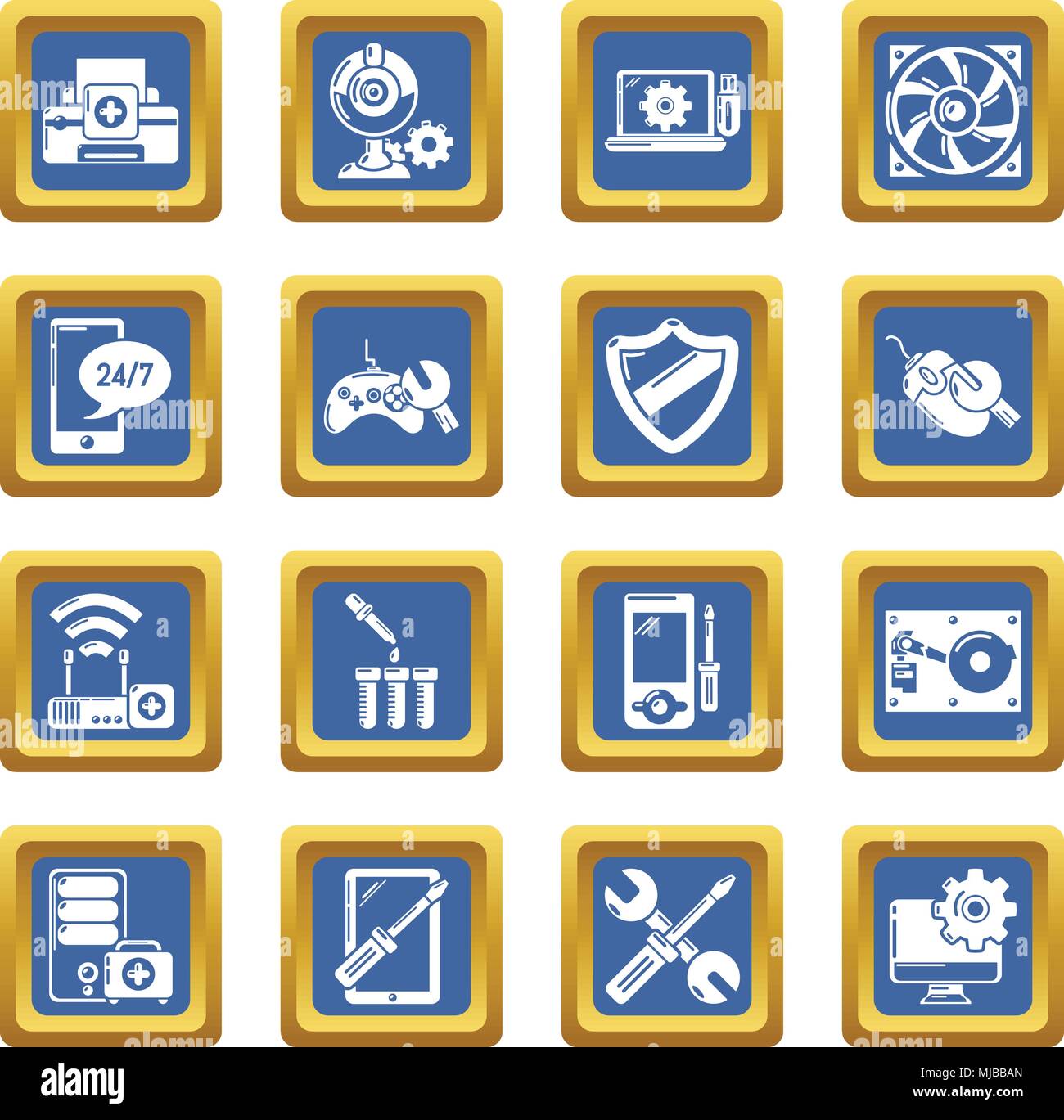 Laptop broken blue screen vector hi-res stock photography and images ...