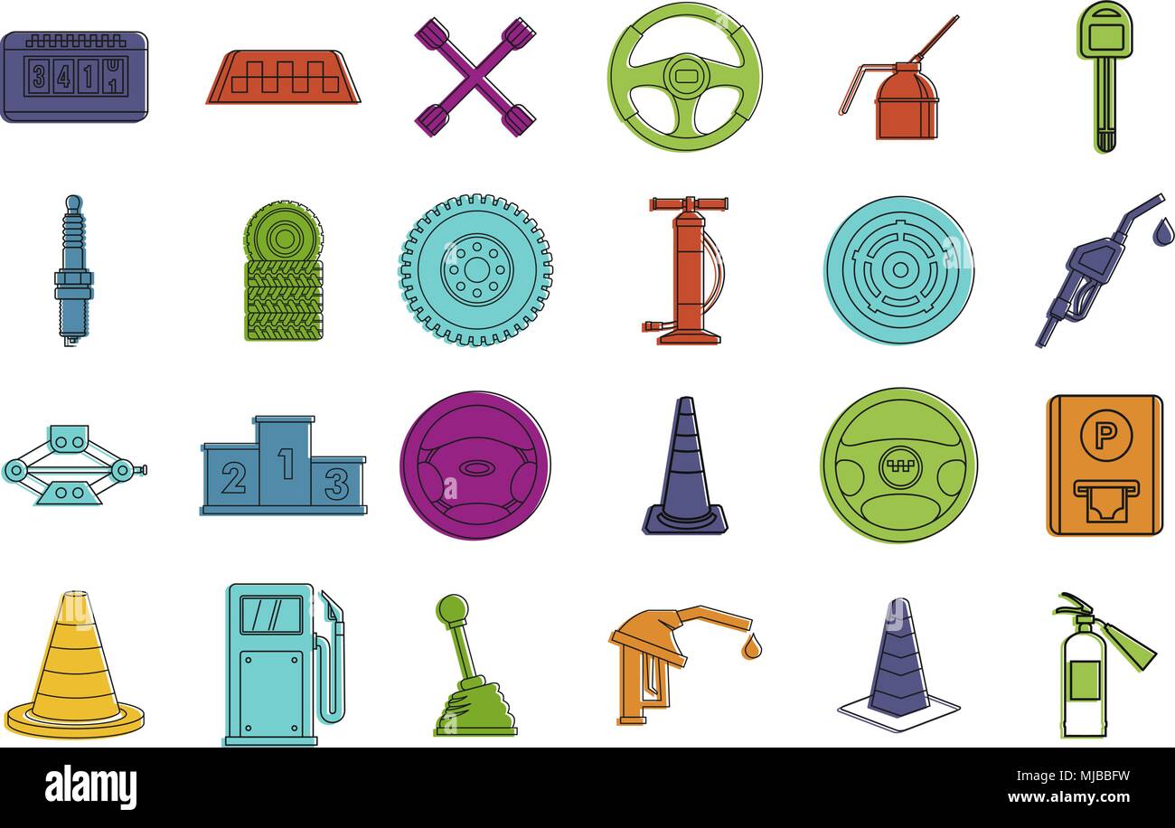 Car tool icon set, color outline style Stock Vector Image & Art - Alamy