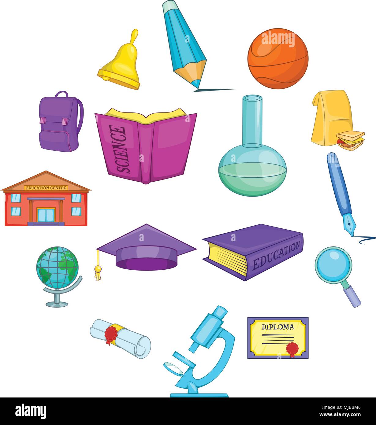 Education icons set, cartoon style Stock Vector Image & Art - Alamy