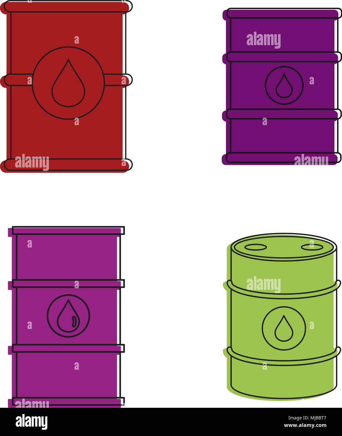 Barrel icon set, color outline style Stock Vector Image & Art - Alamy