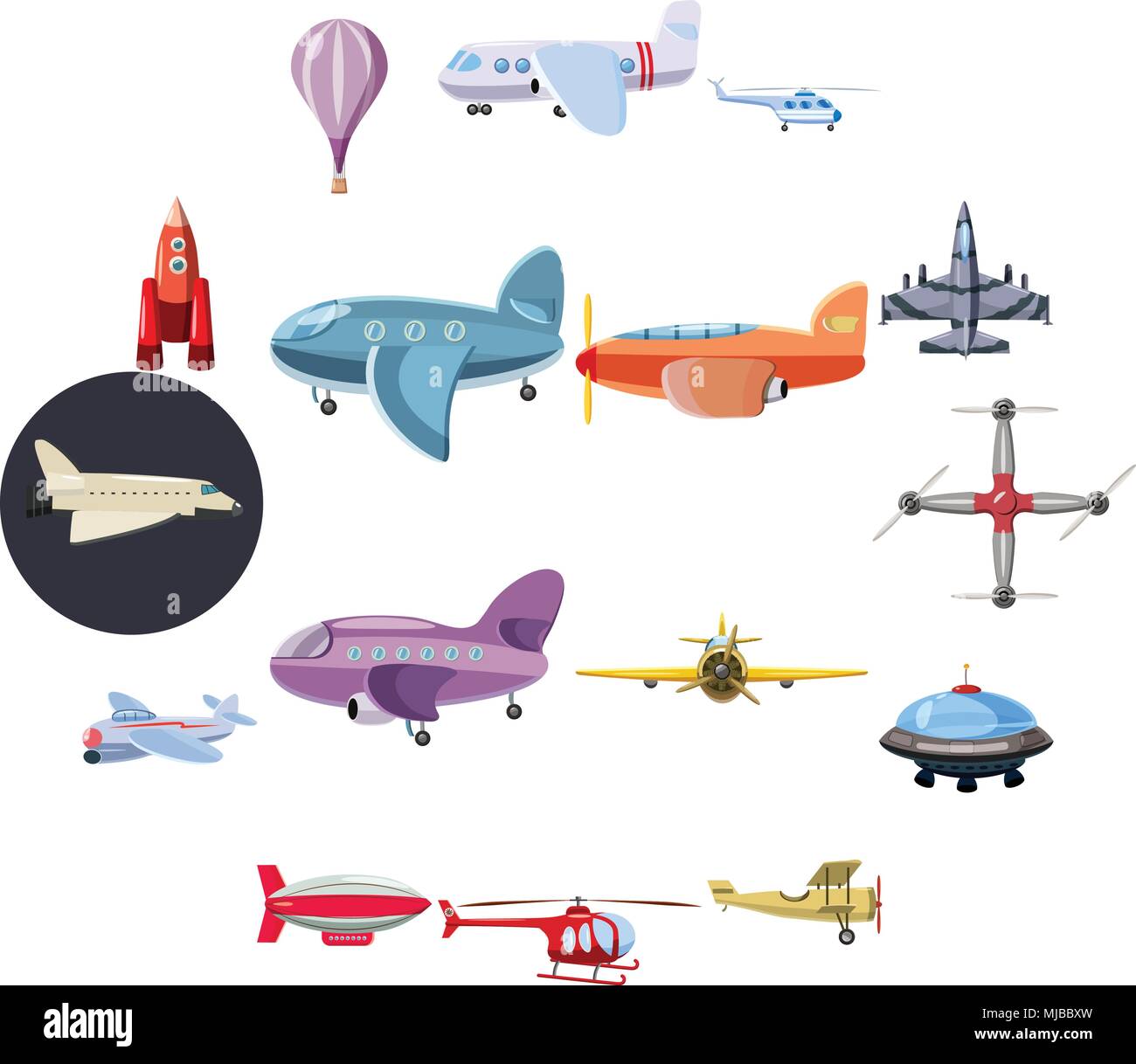 Aviation icons set, cartoon style Stock Vector Image & Art - Alamy
